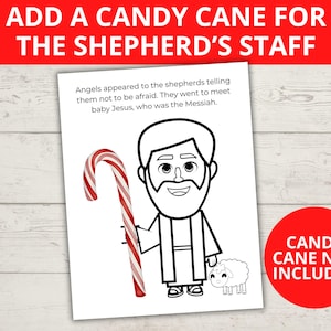 Shepherd Candy Cane Coloring Page, Shepherd Crook, Preschool Christmas ...