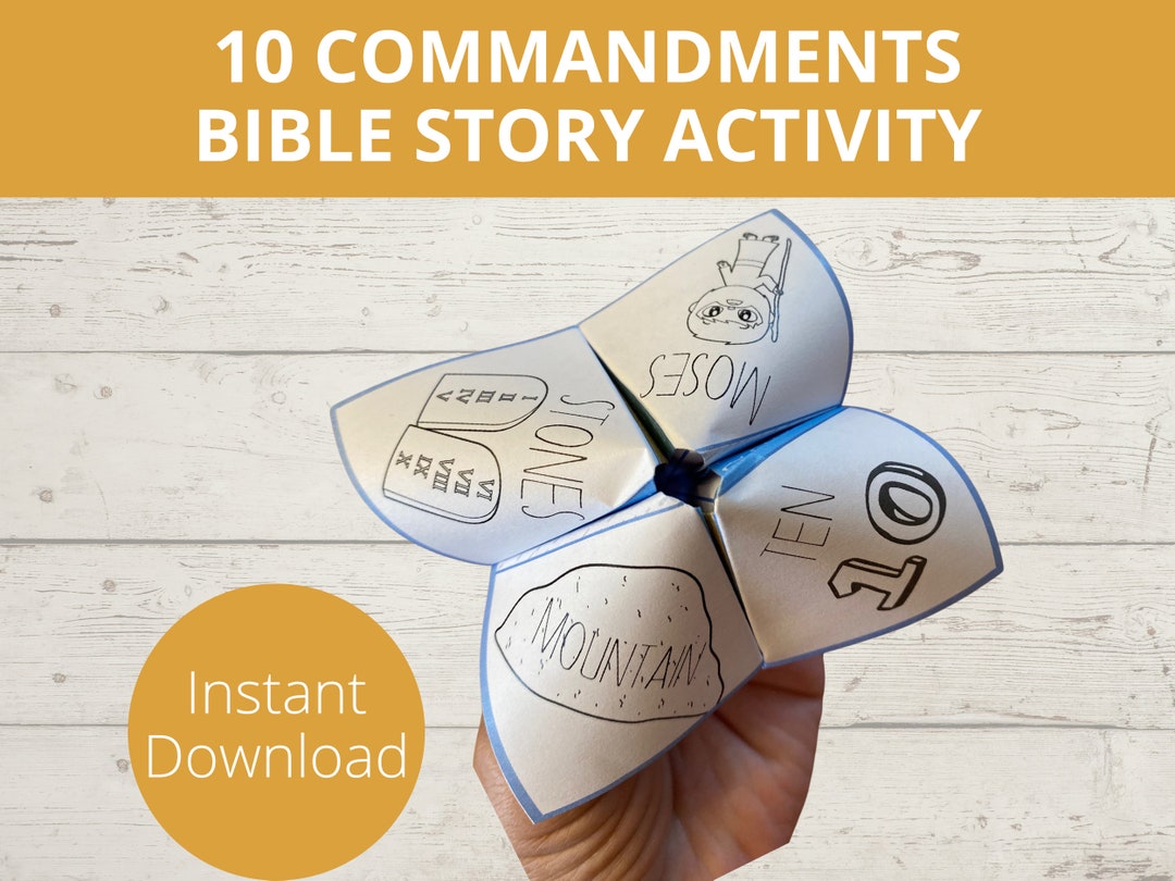 10 Commandments Bible Story Activity, Sunday School Craft, Printable ...