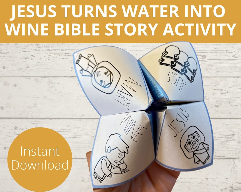 Jesus Turns Water Into Wine Sunday School Craft Jesus - Etsy