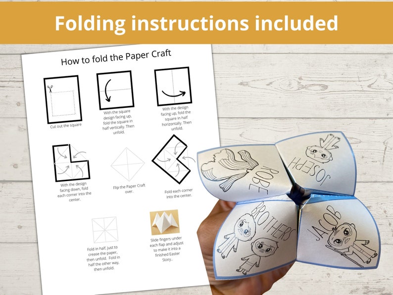 Joseph and Coat of Many Colors, Cootie Catcher, Story of Joseph, Sunday ...