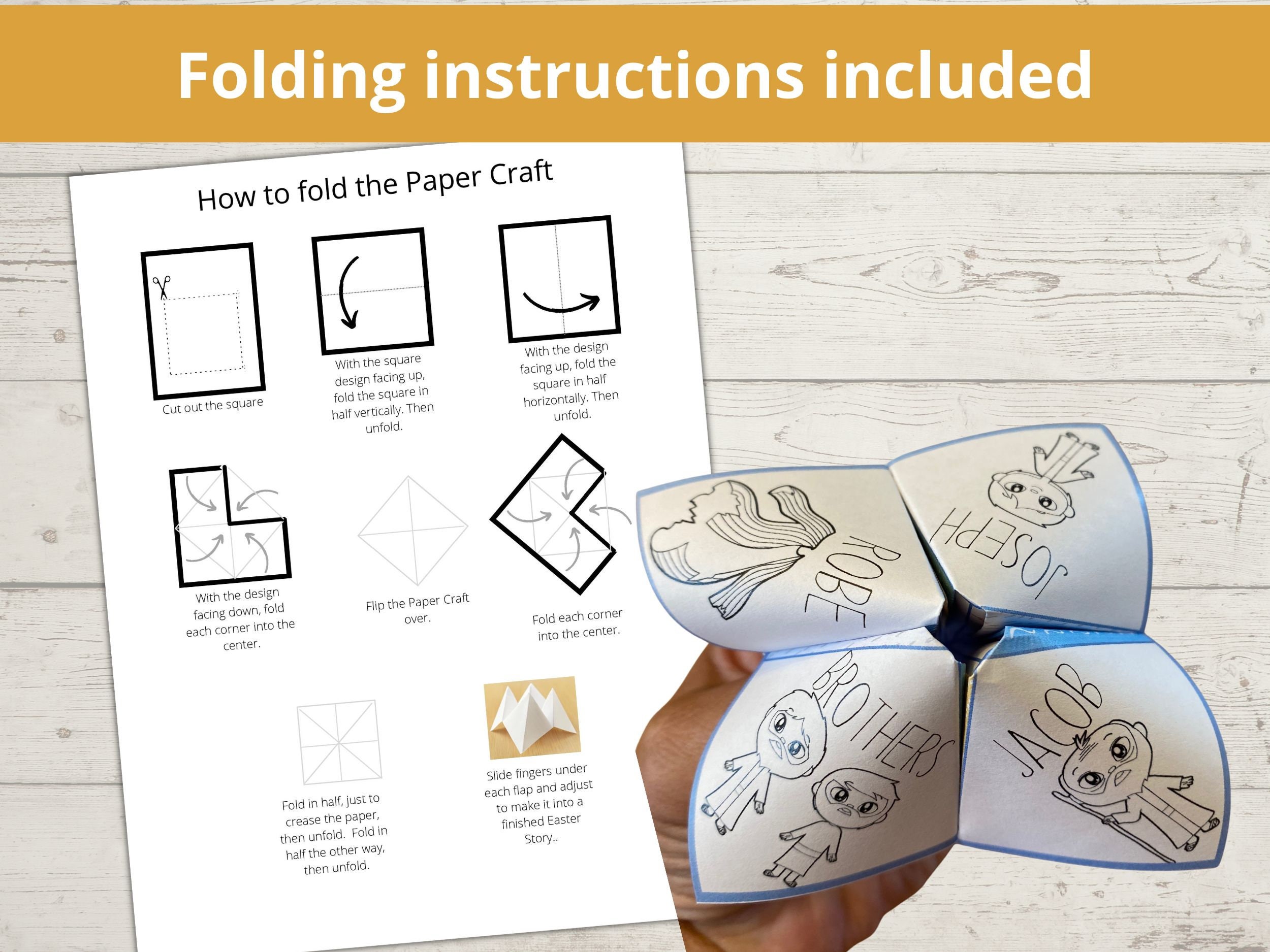 Joseph and Coat of Many Colors, Cootie Catcher, Story of Joseph, Sunday ...