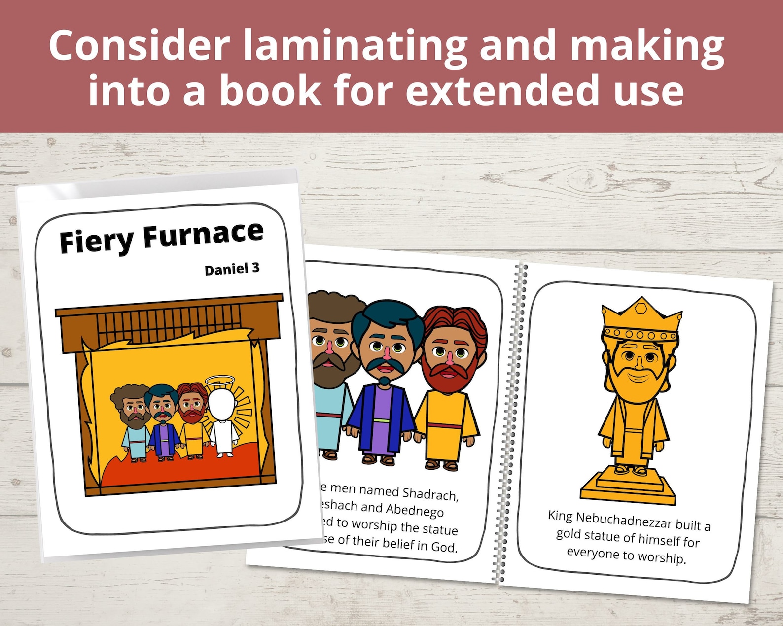 Fiery Furnace, Shadrach Meshach and Abednego Craft, Bible Story Poster ...