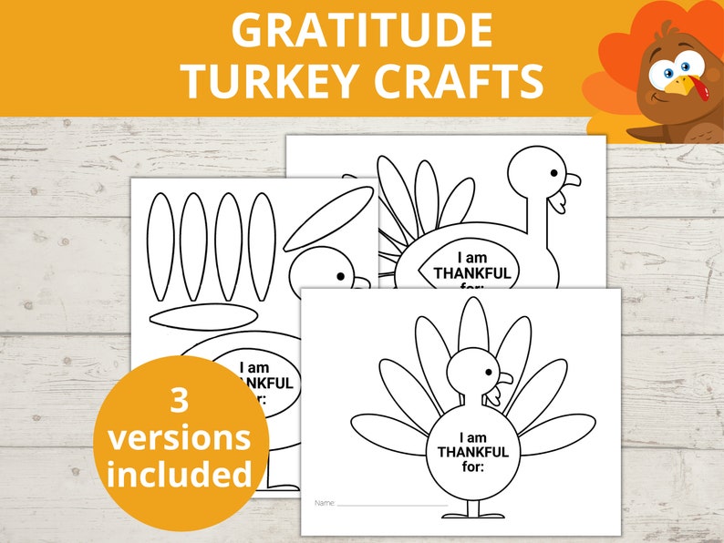 Gratitude Turkey Craft, I Am Thankful for Activity, Kindergarten Craft ...