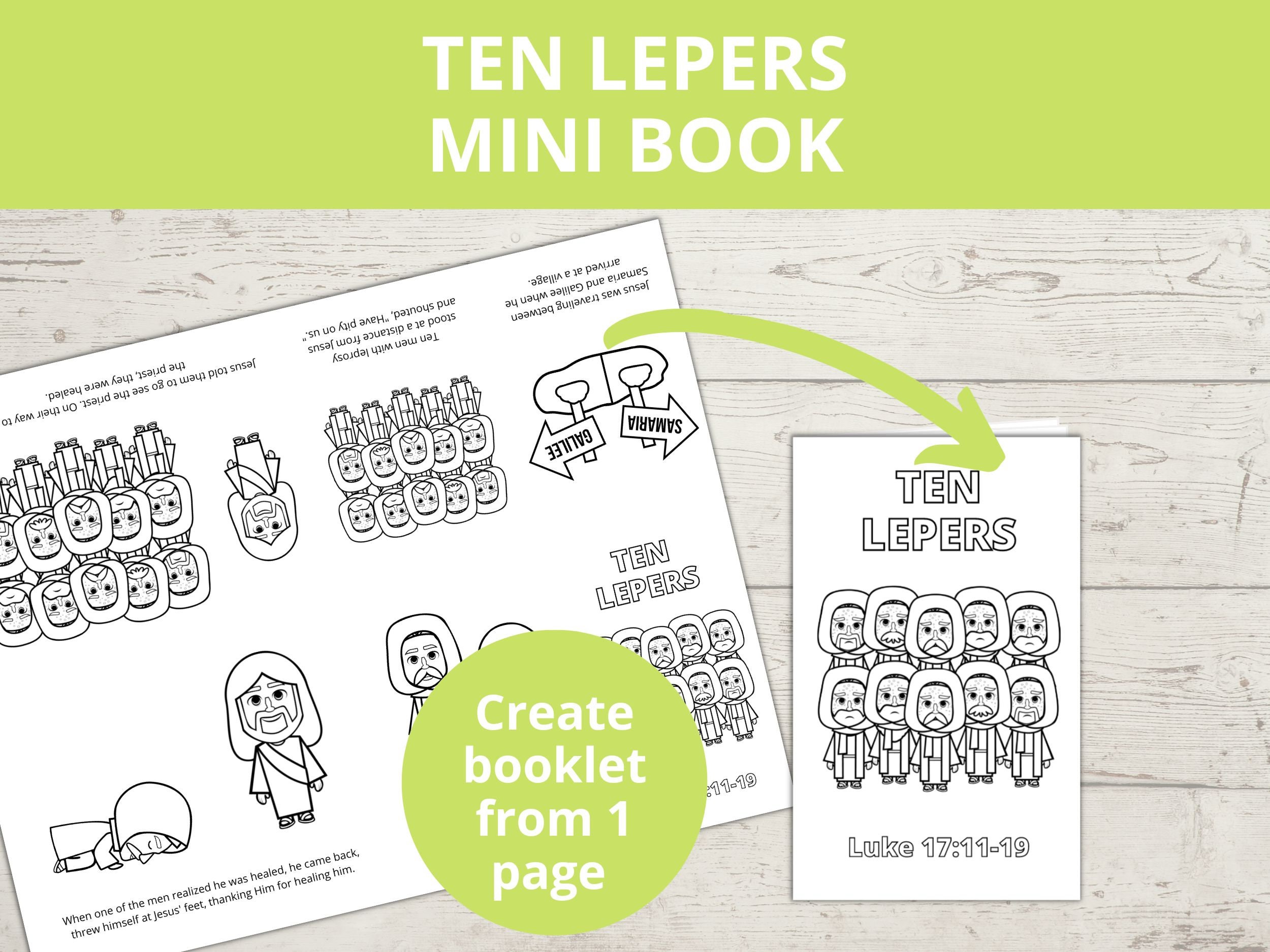 Ten Lepers, Sunday School Craft, Jesus Heals, Printable Mini Book ...