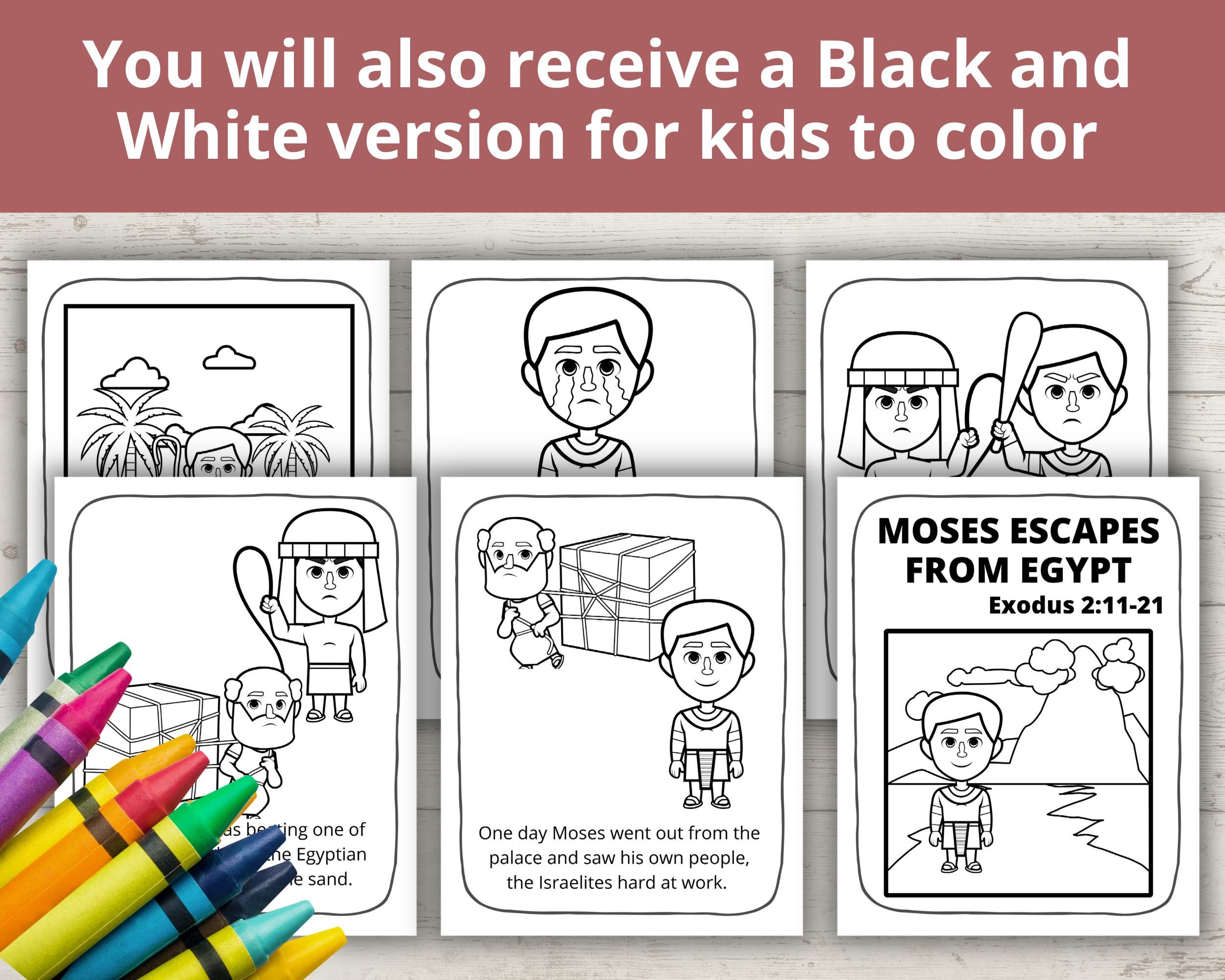 Moses Escapes Egypt Bible Posters for Kids Moses Craft - Etsy