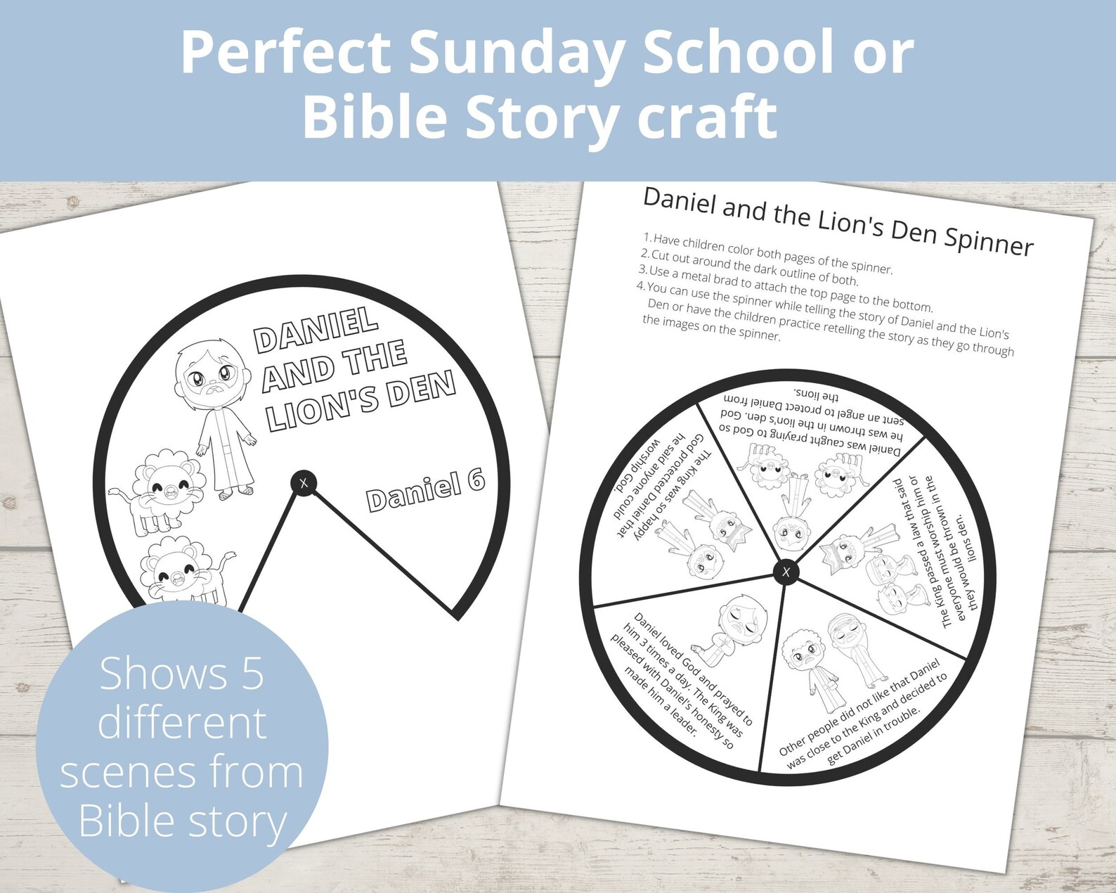 Daniel and the Lions Den Bible Story, Sunday School Craft, Vacation ...