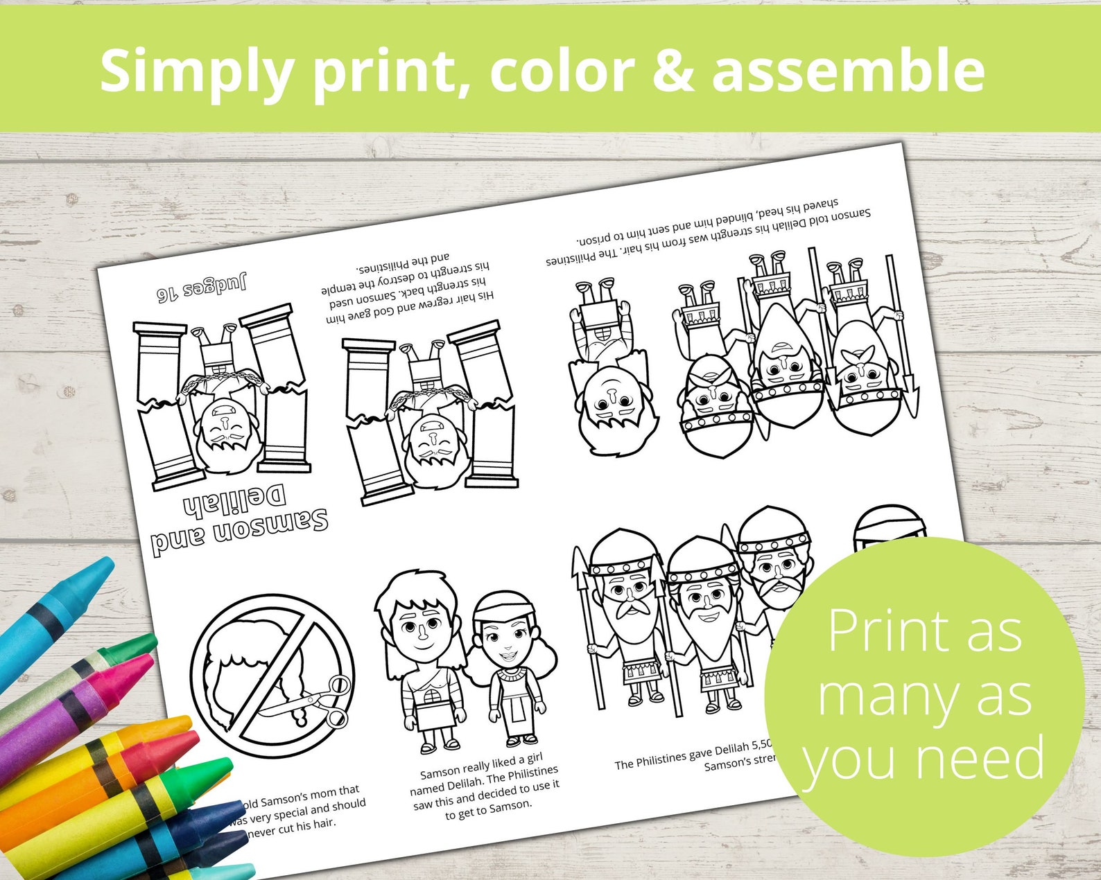 Samson and Delilah, Samson Bible Activities, Preschool Bible ...