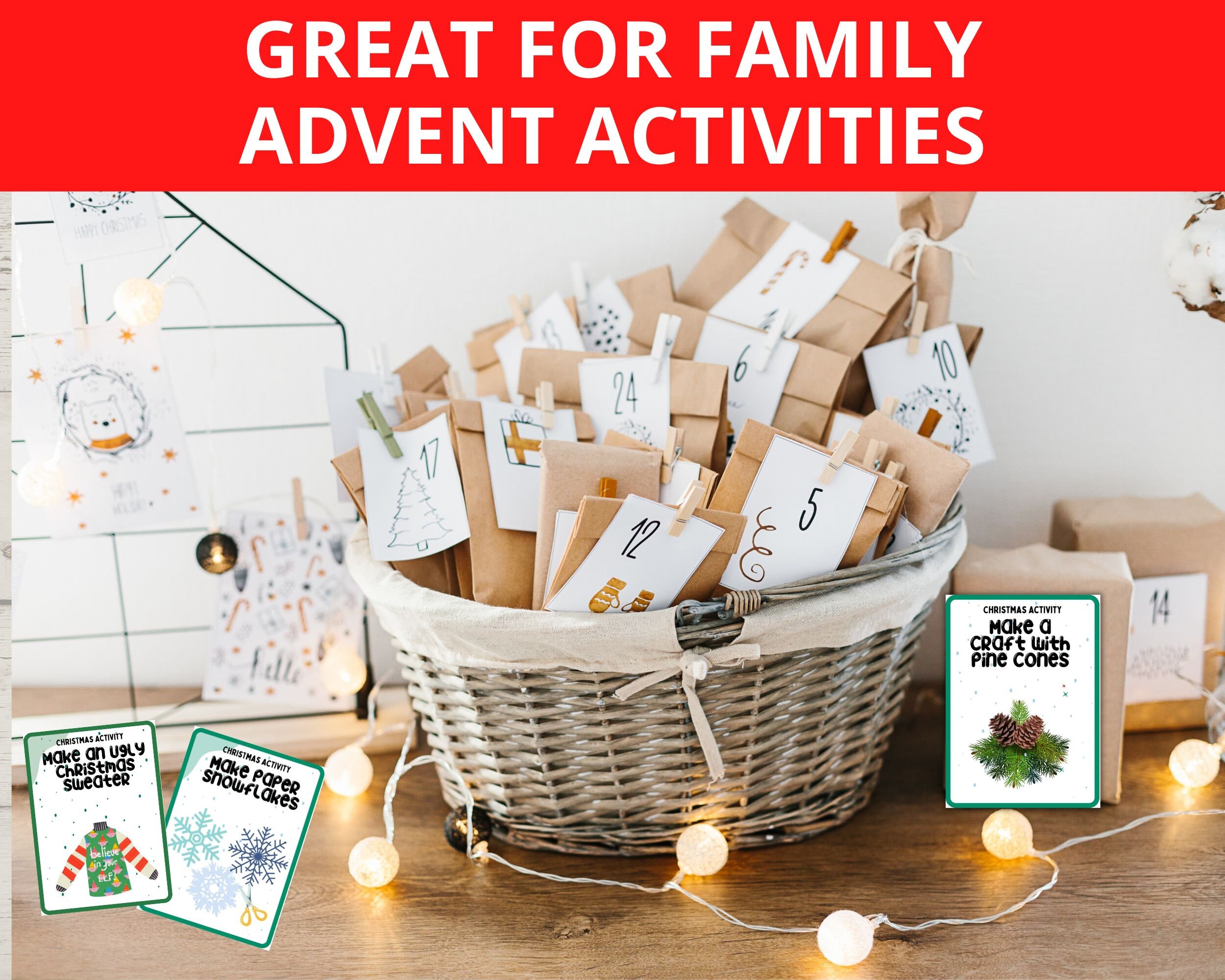 Advent Activity Cards, Advent Calendar Card, Christmas Advent Calendar ...