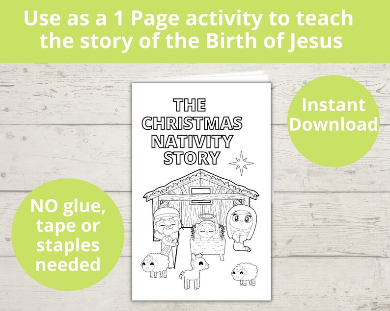 Christmas Nativity Craft for Kids, Sunday School Craft, Baby Jesus Born ...