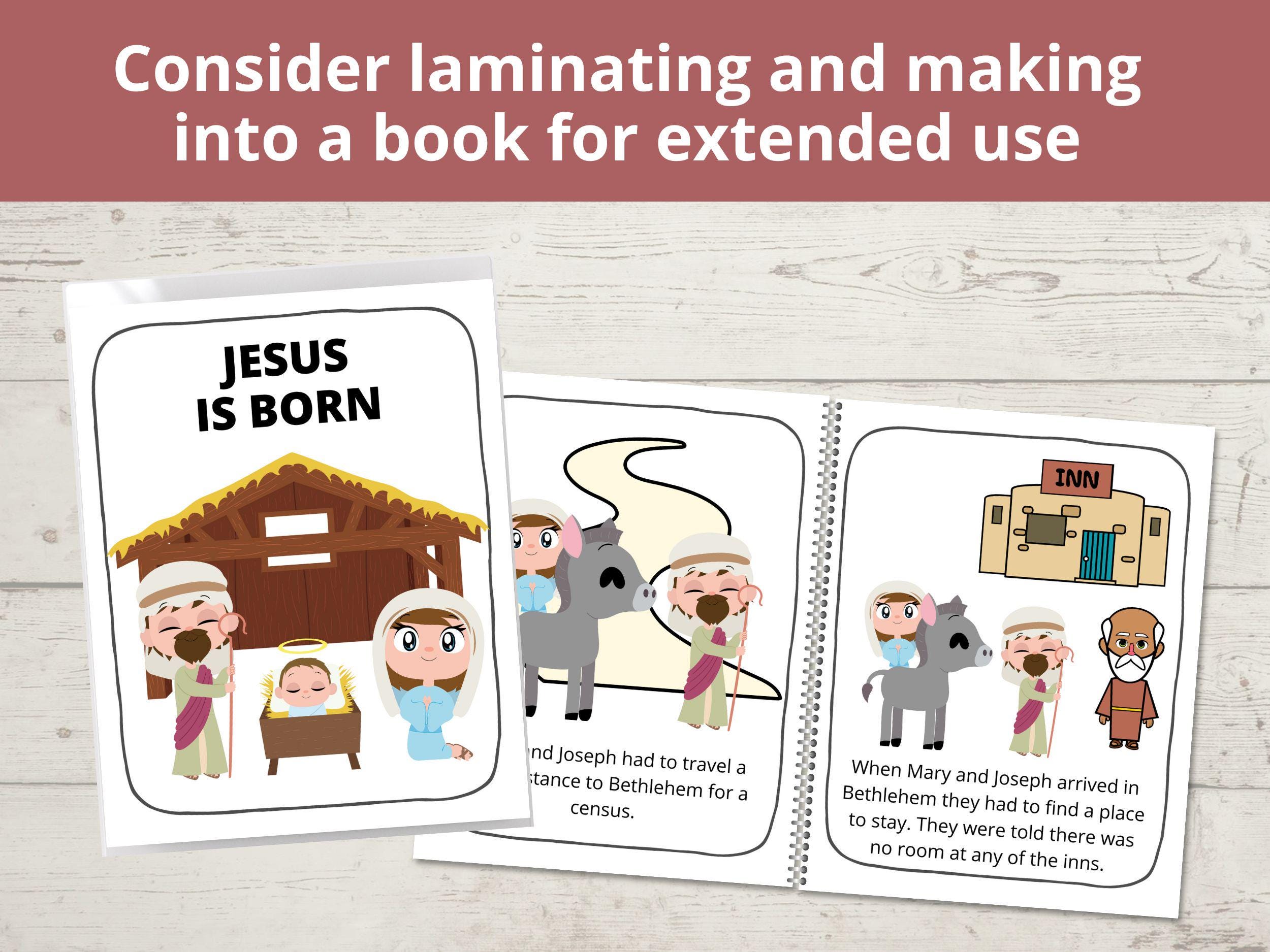 Jesus is Born, Bible Poster, Nativity Coloring Page, Bible Coloring ...
