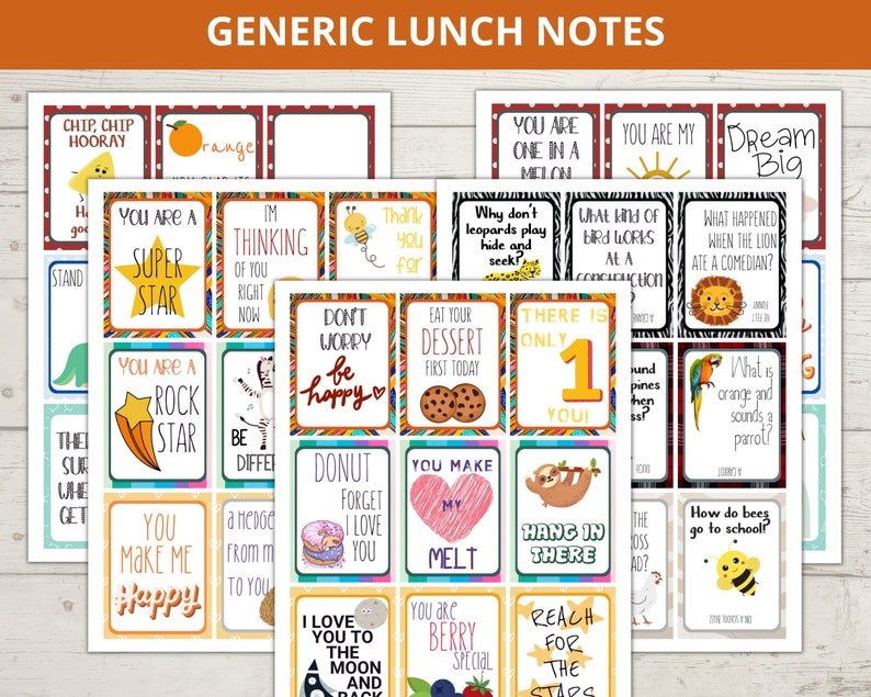 Lunchbox Notes for Kids, Positive Affirmations for Kids, Lunchbox Jokes ...