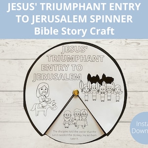 Palm Sunday Activity, Jesus Triumphant Entry to Jerusalem Craft, Easter ...