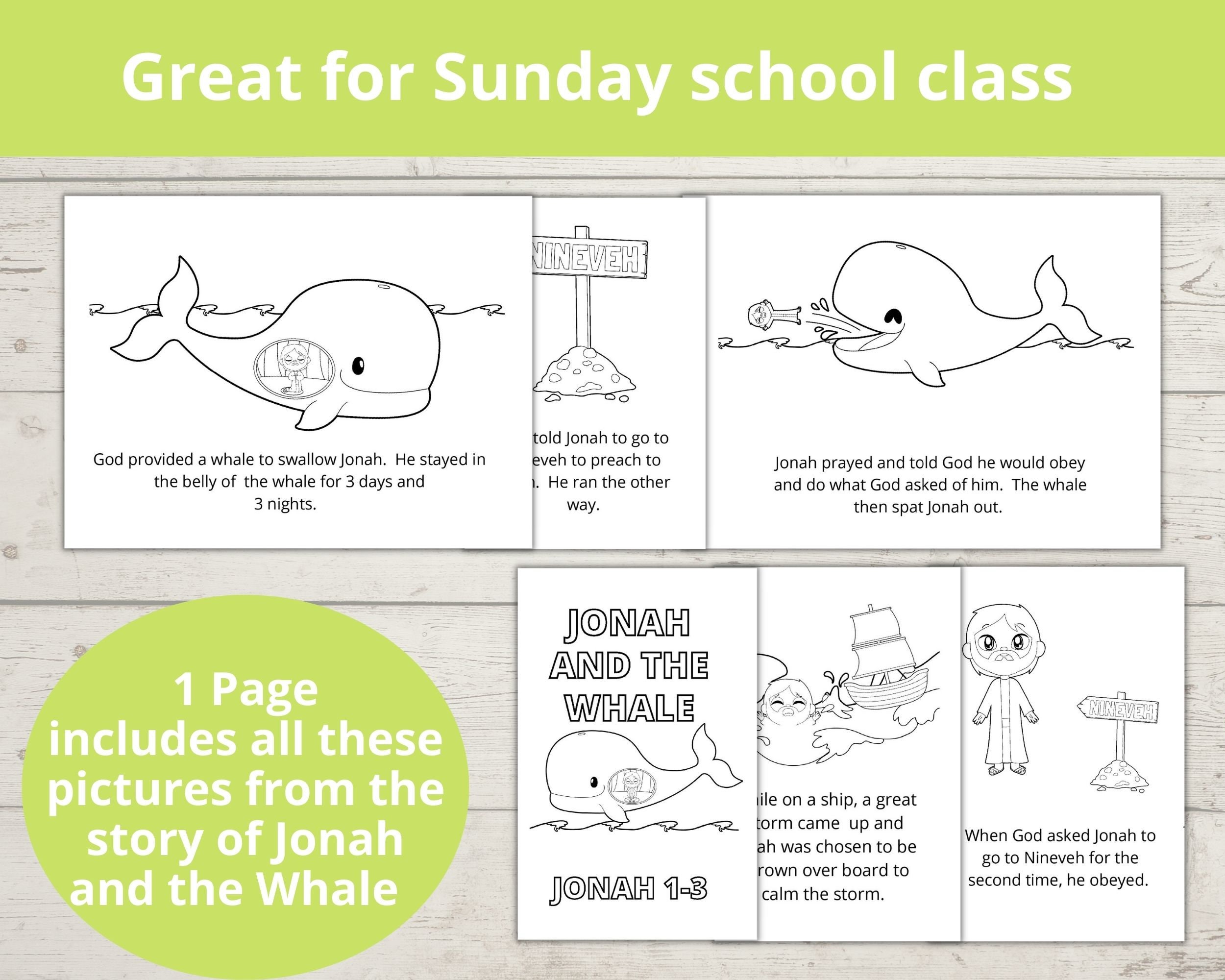 Jonah and the Whale Sunday School Craft, Old Testament Bible Story ...