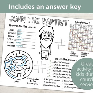 John the Baptist Craft, Bible Activity, Church Kids Activity, Sunday ...