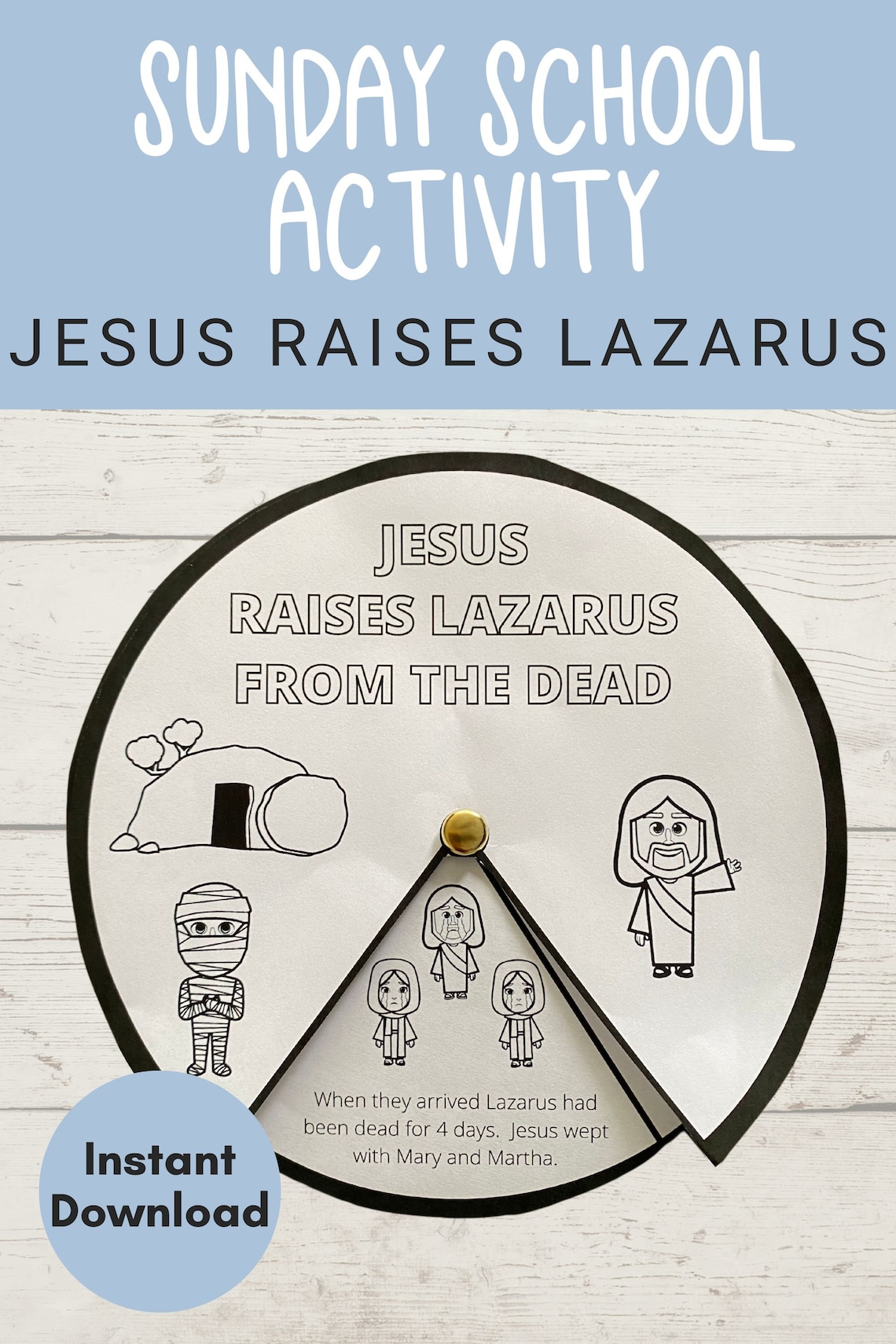 Raising of Lazarus Sunday School Craft Bible Story - Etsy