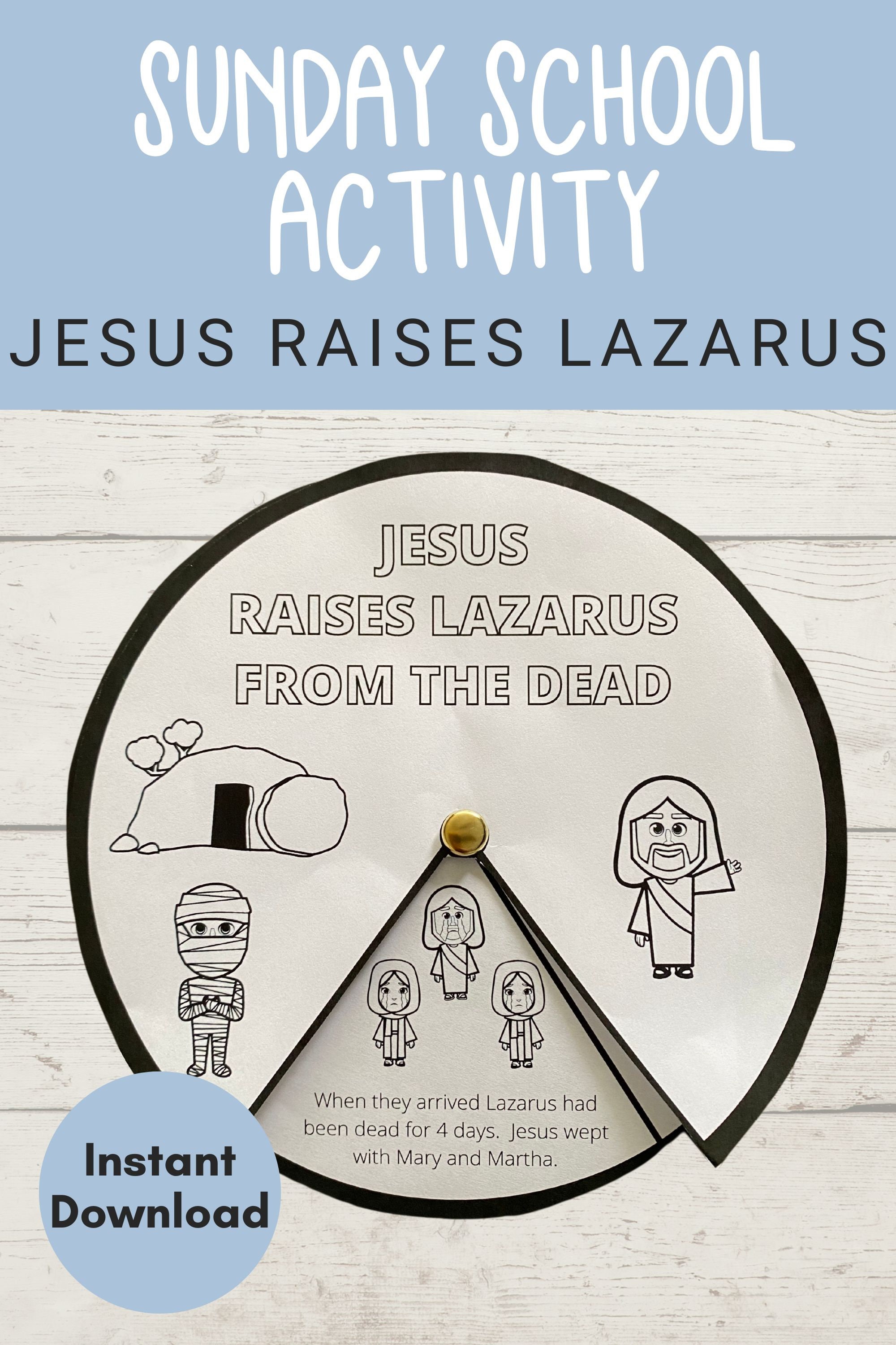 Manualidad de la escuela dominical de la resurrección de Lázaro ...
