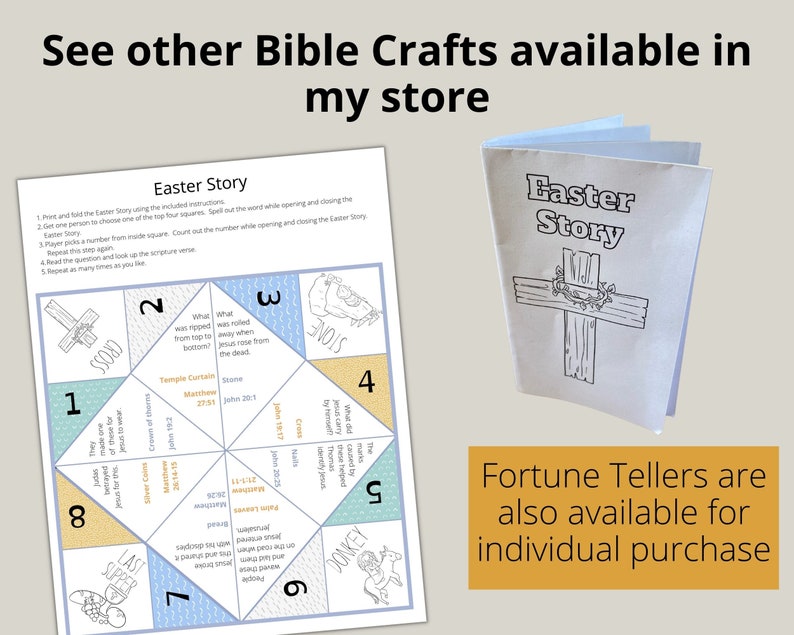 Sunday School Activities Bible Story Craft Fortune Teller - Etsy