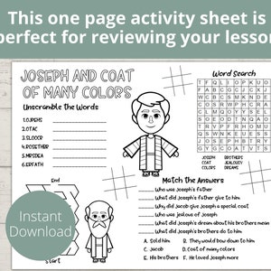 Joseph Coat Many Colors, Bible Activity, Joseph and Coat of Many Colors ...