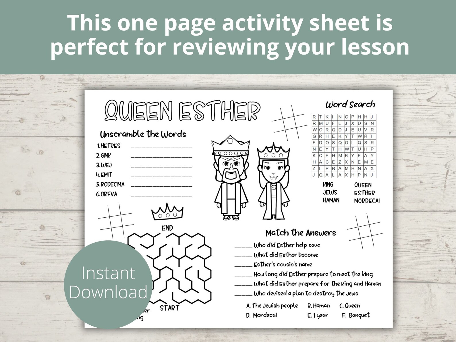 Queen Esther Craft, Esther Coloring Page, Bible Activity, Church Kids ...