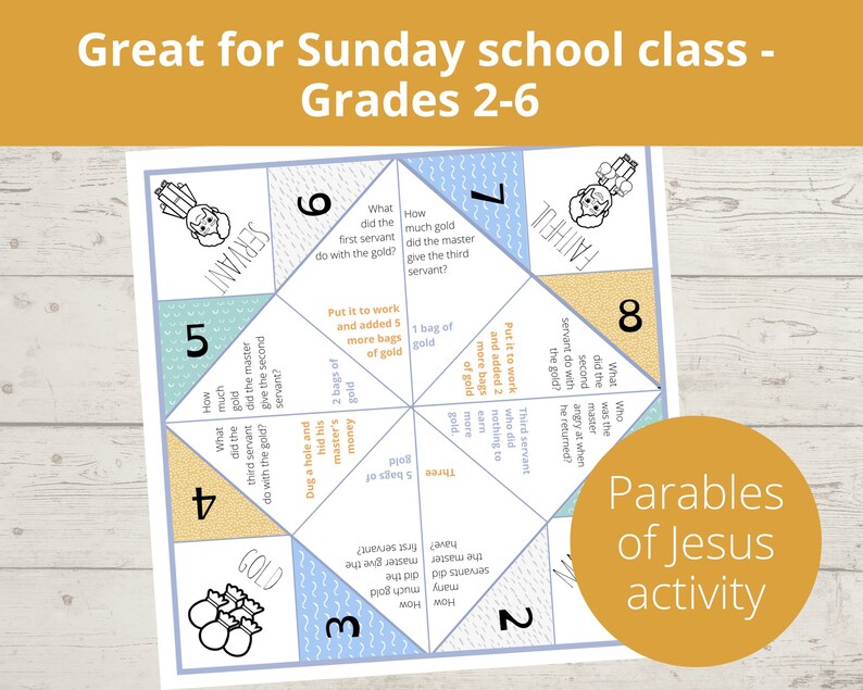 Parable of the Talents, Bible Story Activity, Sunday School Crafts ...