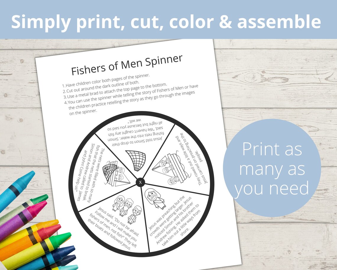 Fishers of Men Sunday School Craft, Bible Story Activities, Miracle of ...