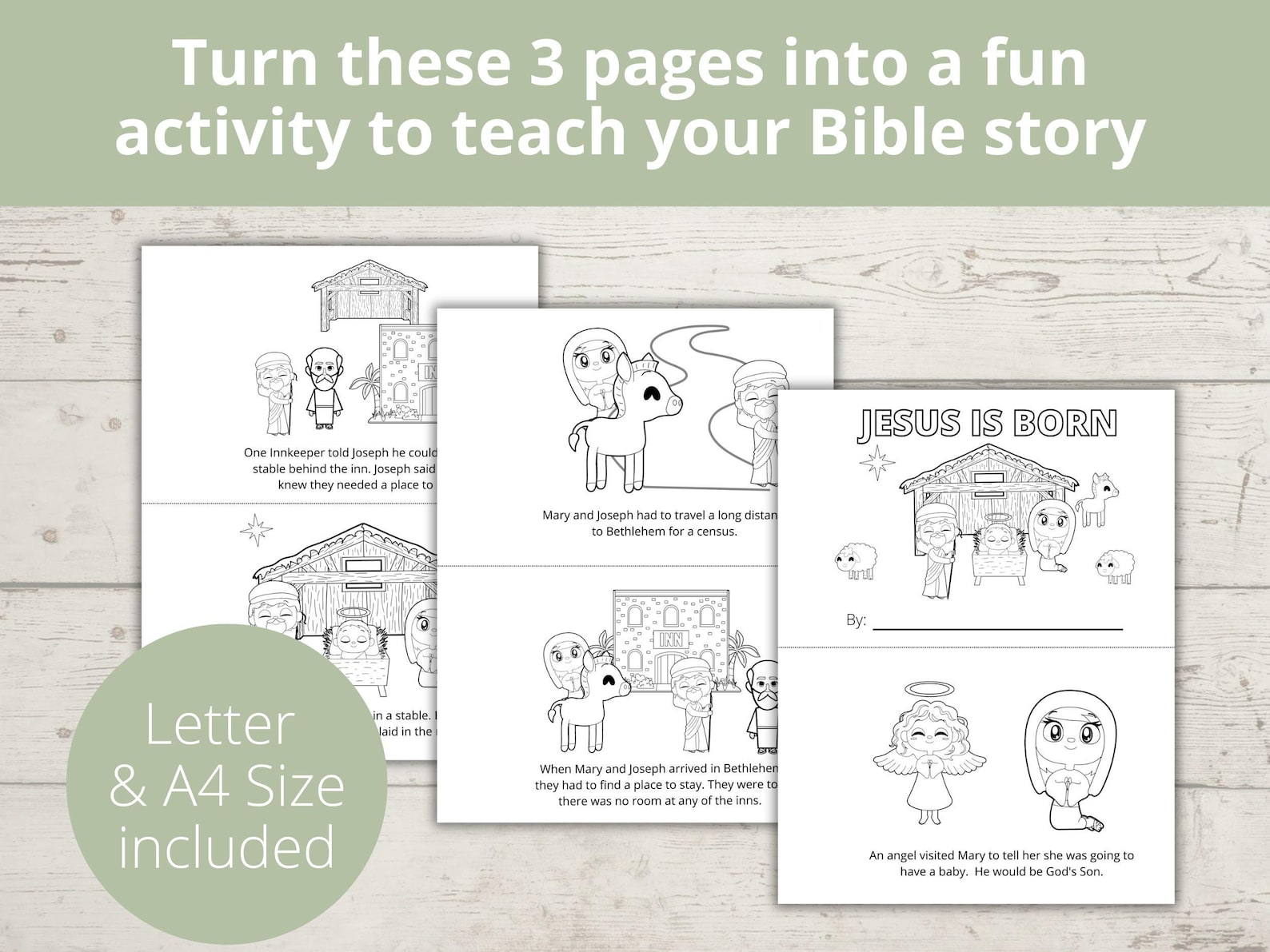 Jesus is Born, Christmas Nativity, Birth of Jesus, Preschool Bible ...