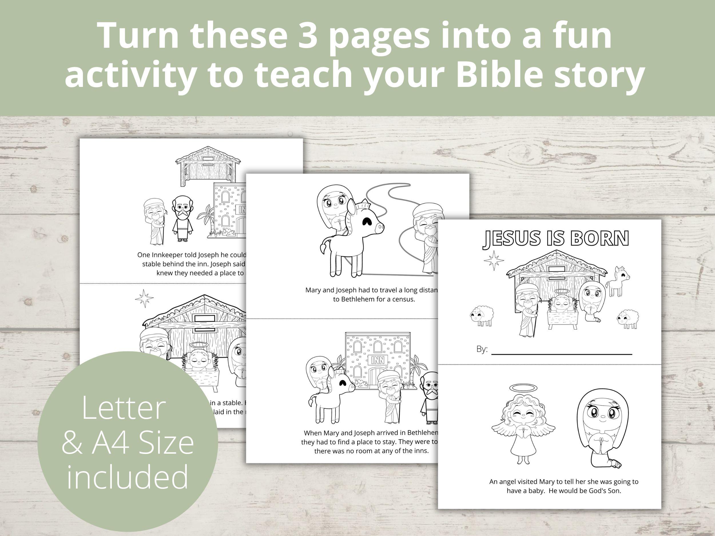 Jesus is Born, Christmas Nativity, Birth of Jesus, Preschool Bible ...