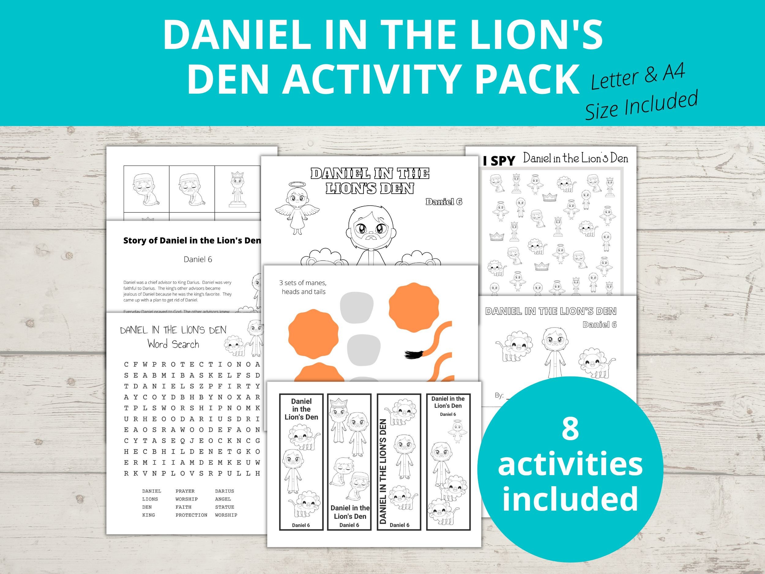 Daniel in the Lion's Den Bible Story Activities, Sunday School Craft ...