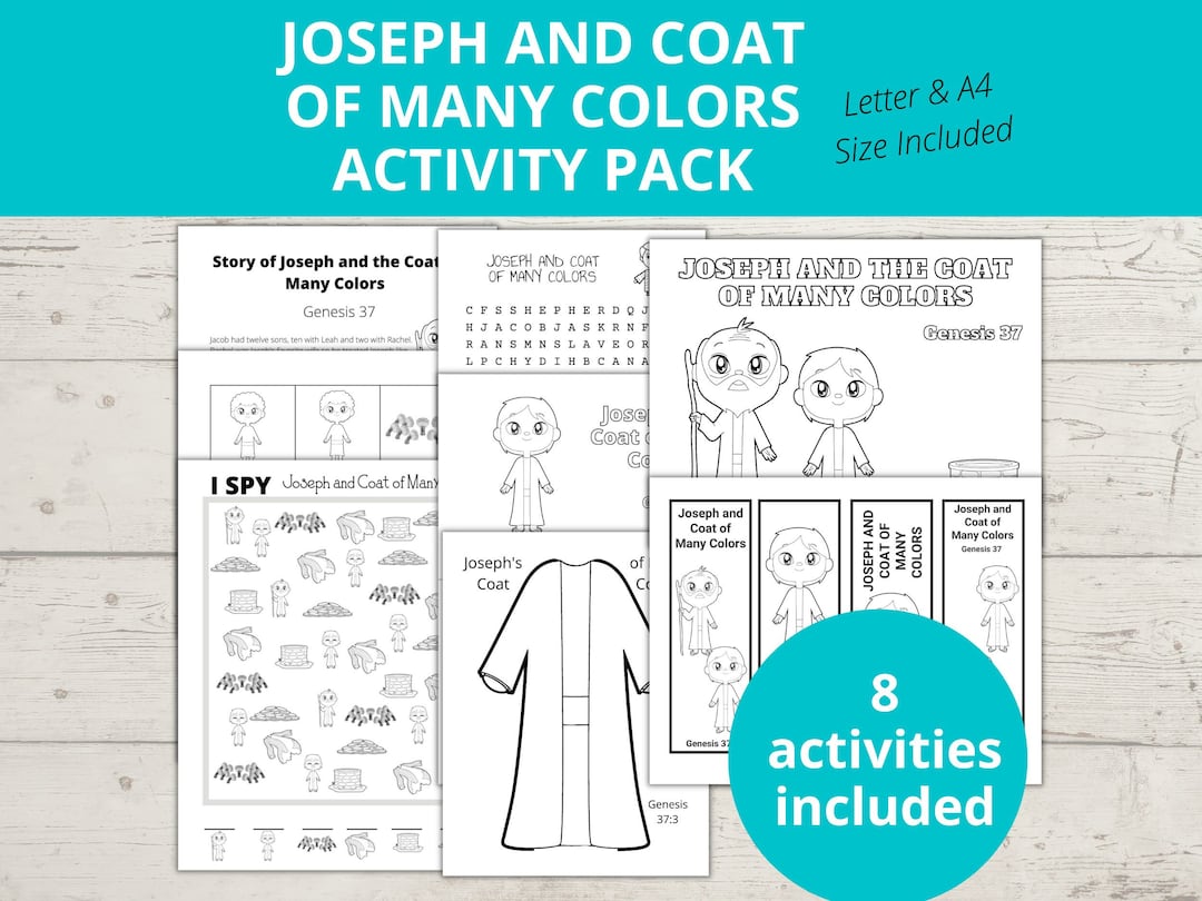 Joseph Coat of Many Colors, Bible Story Activities, Sunday School Craft ...