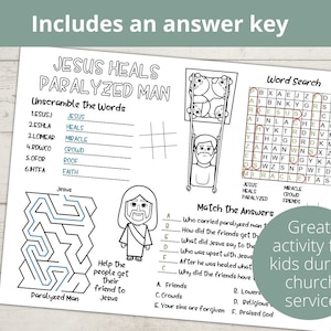 Jesus Heals Paralyzed Man, Jesus Heals Craft, Bible Activity, Church ...