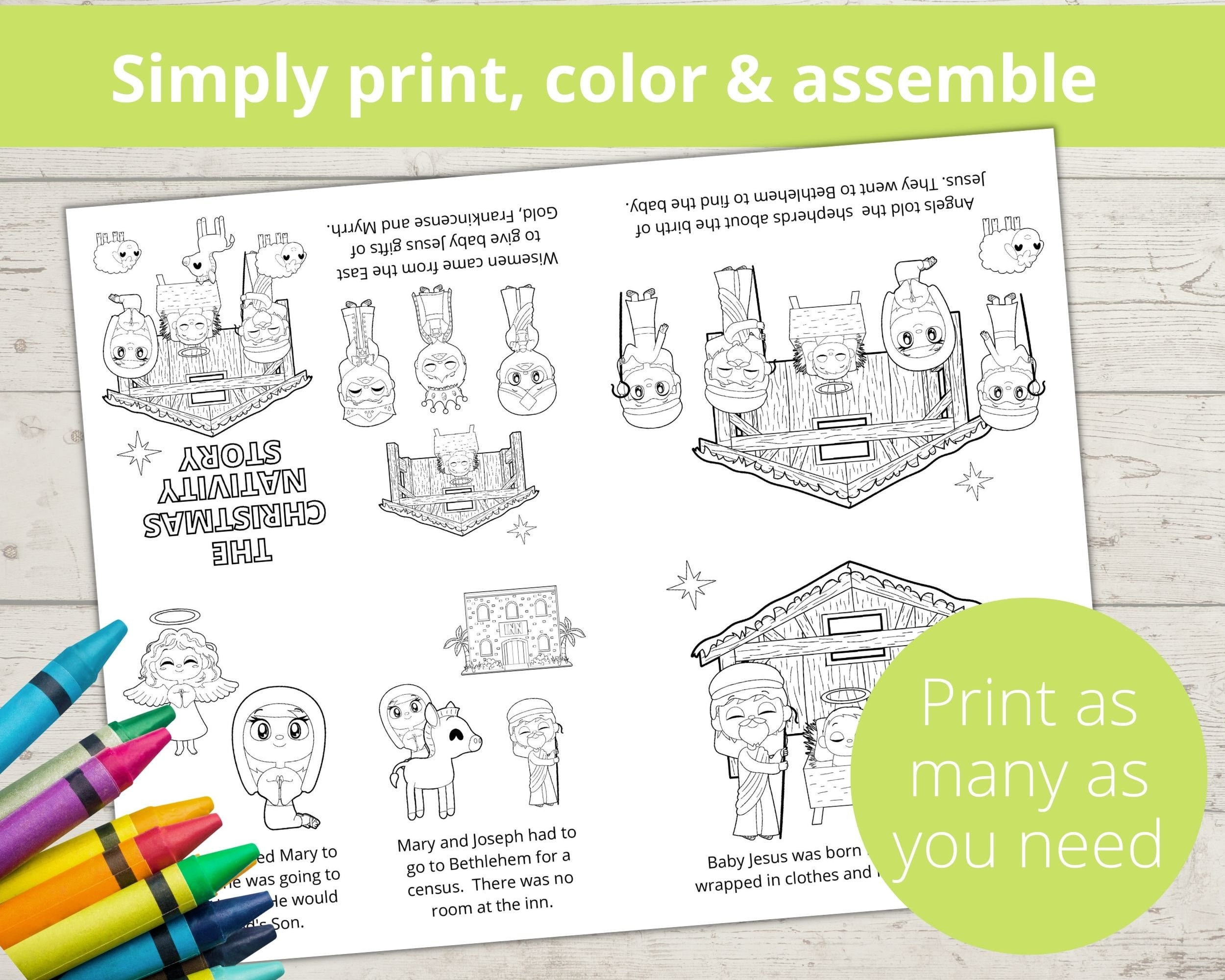 Christmas Nativity Craft for Kids, Sunday School Craft, Baby Jesus Born ...