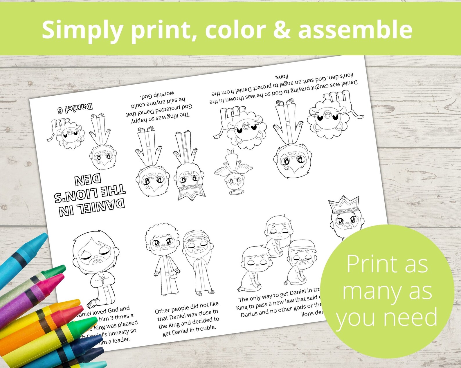 Daniel in the Lion's Den Sunday School Craft, Bible Story Activity, Old ...