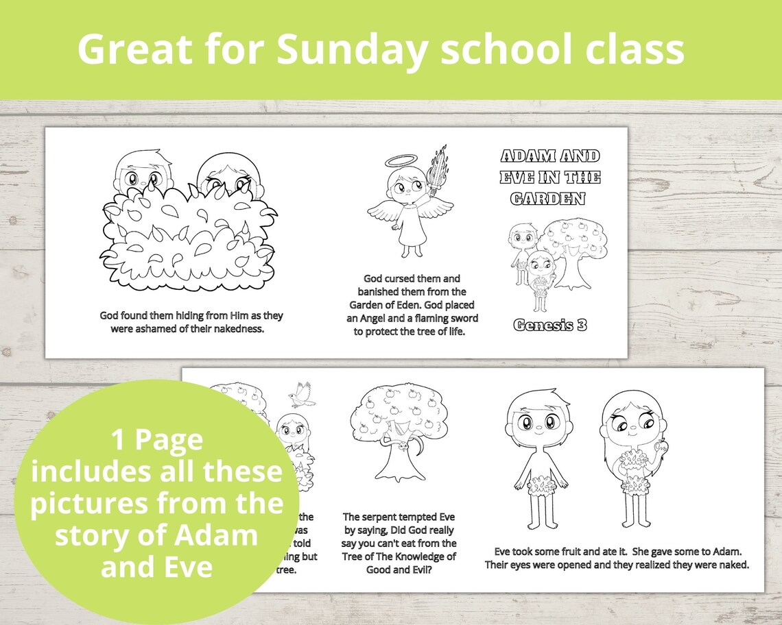 Adam and Eve Bible Story Activity Sunday School Craft - Etsy Canada
