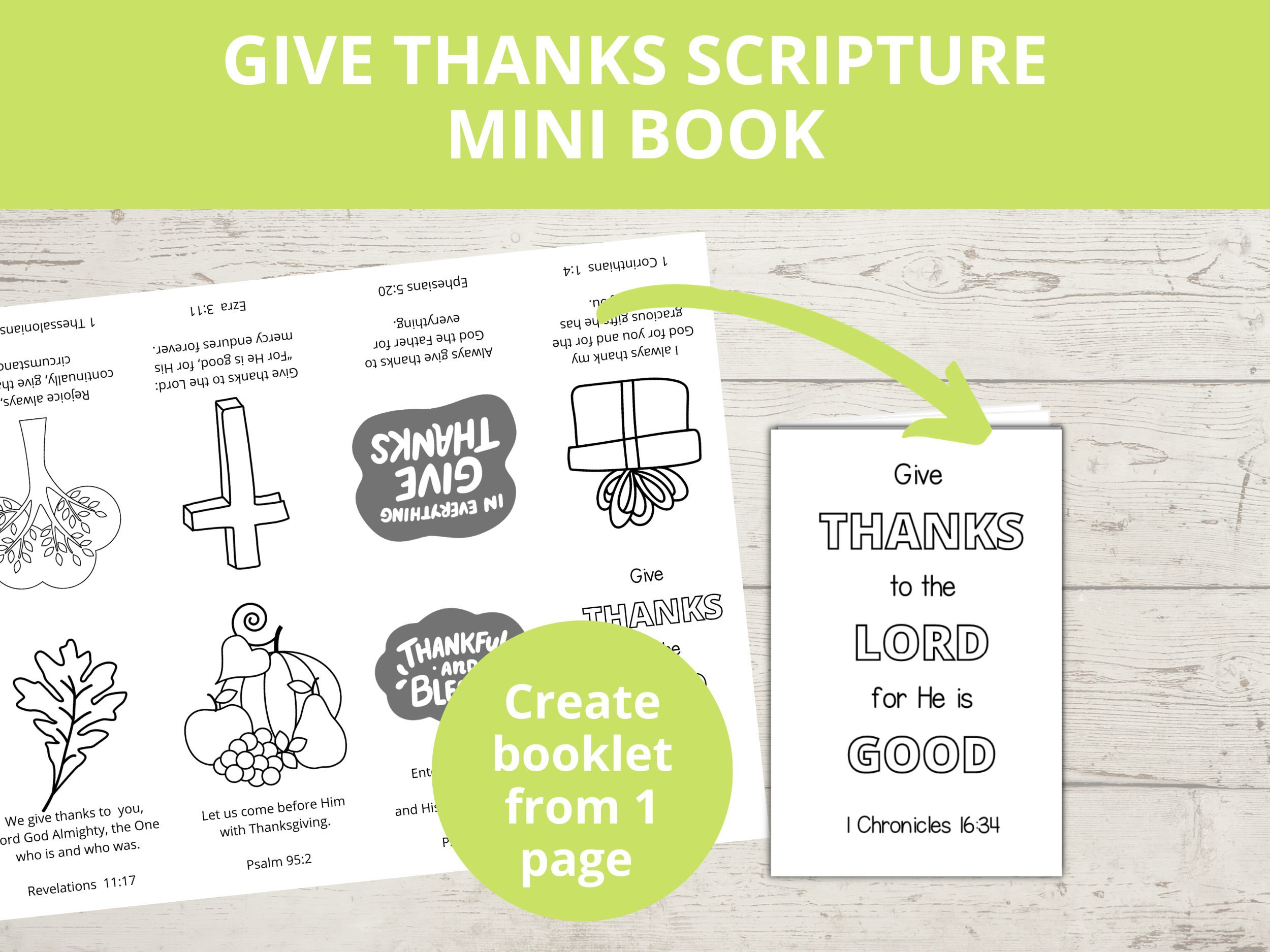 Give Thanks to the Lord, Thanksgiving Coloring Page, Sunday School ...