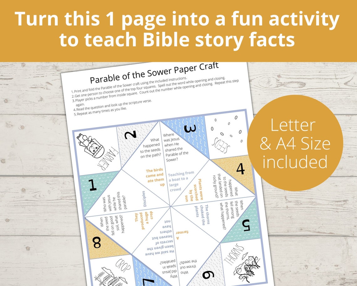 Parable of the Sower Bible Story Activity Sunday School - Etsy