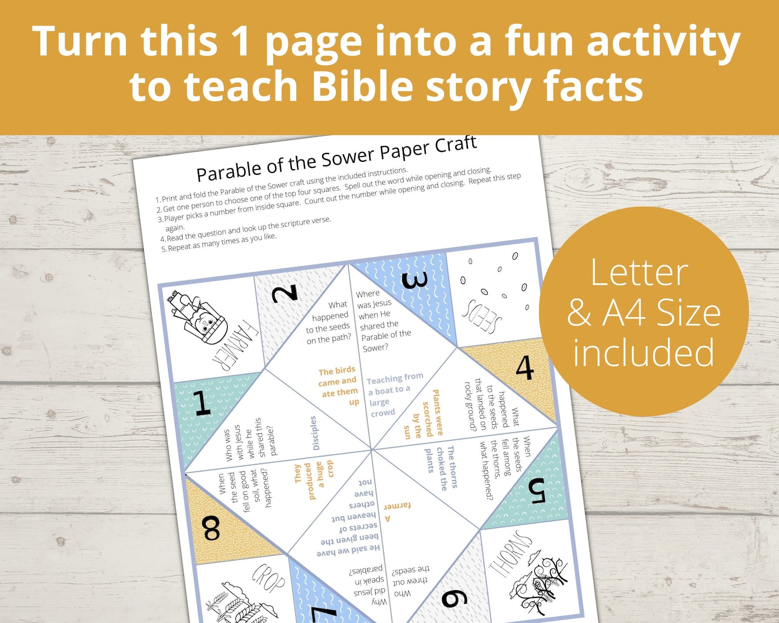 Parable of the Sower, Bible Story Activity, Sunday School Craft ...