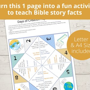 Days of Creation Bible Story Activity, Sunday School Crafts, Genesis 1 ...