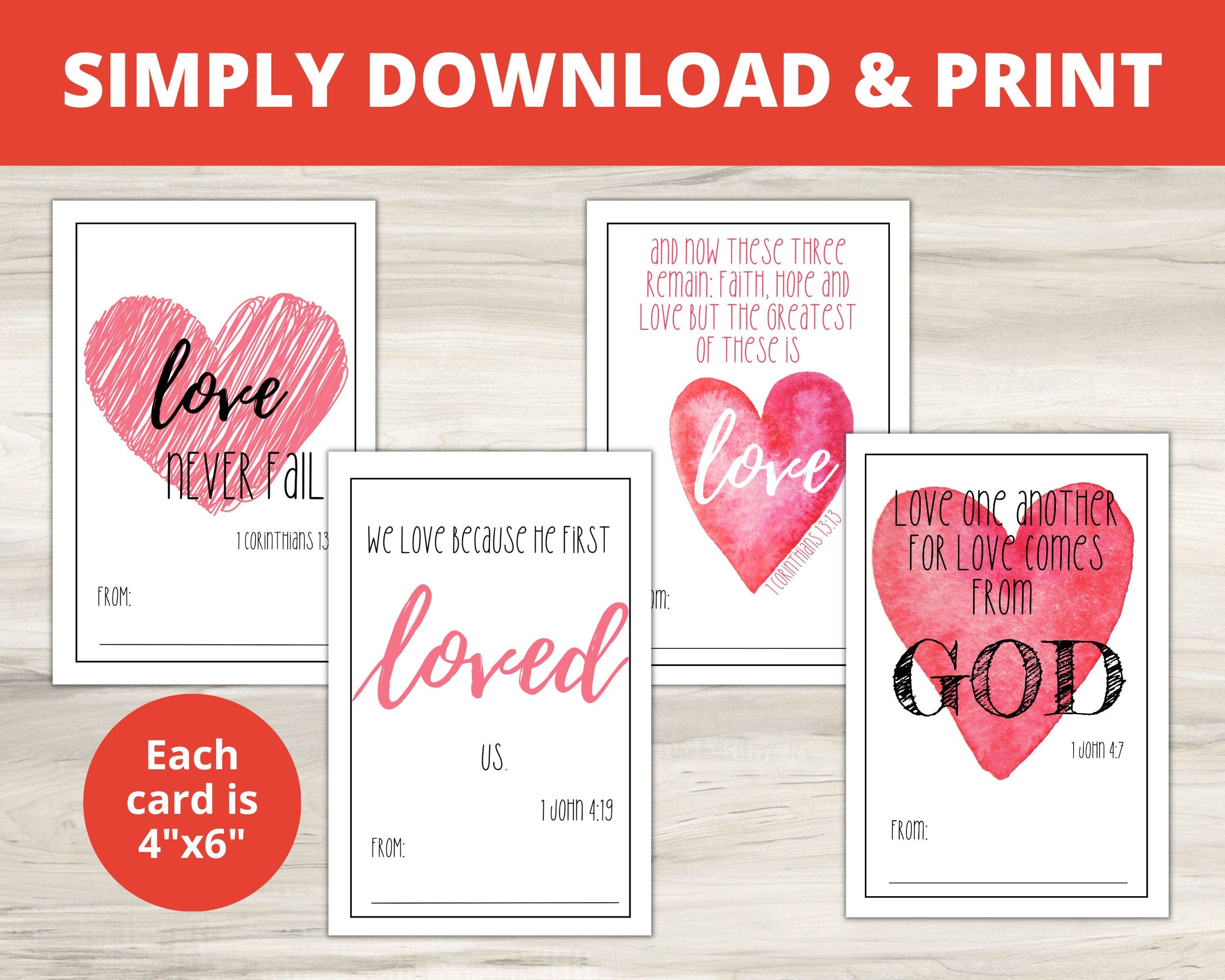 Christian Valentines Card, God is Love Valentine, Scripture Valentine ...
