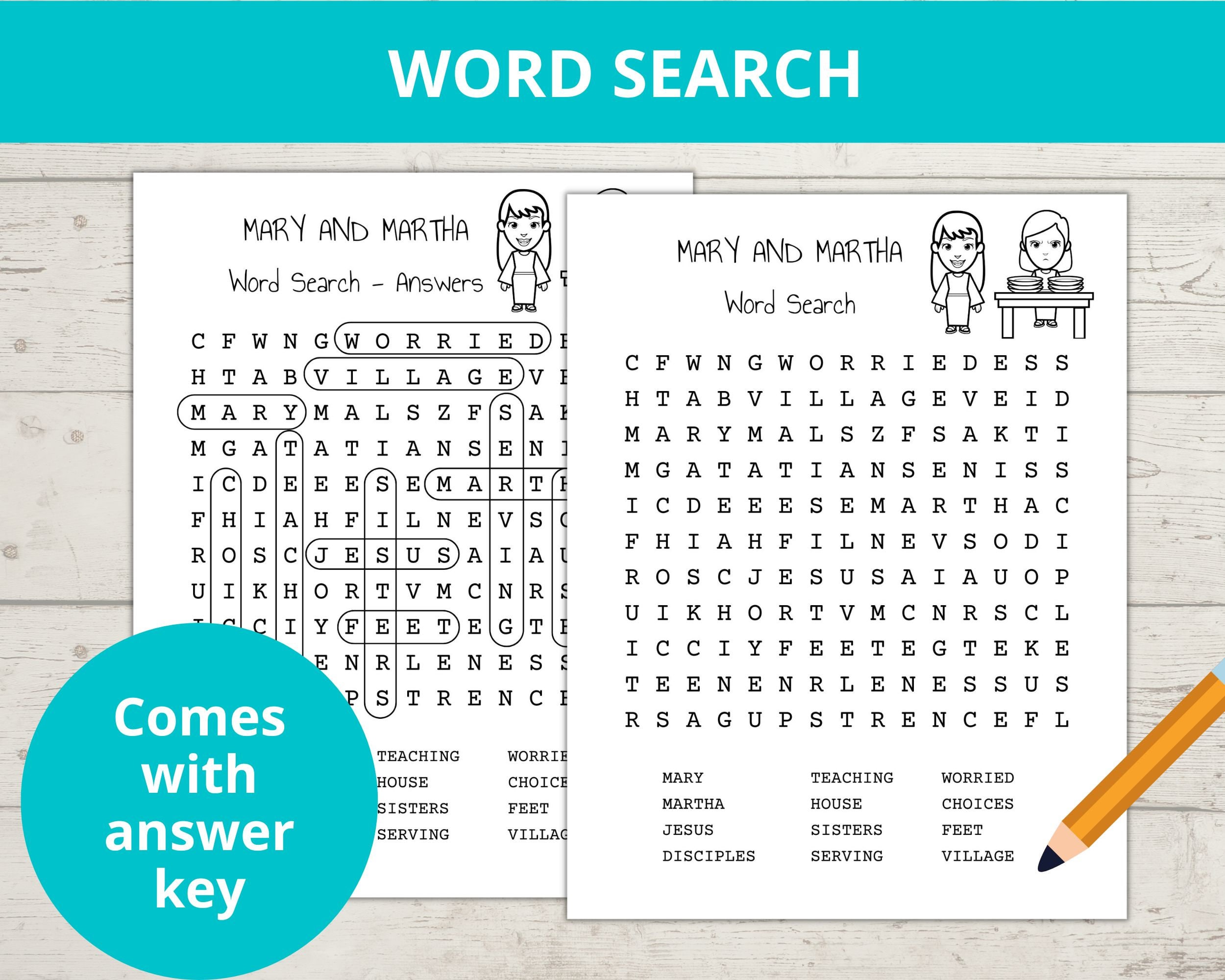 Mary and Martha, Bible Story Crafts, Mary Jesus, Sunday School Activity ...