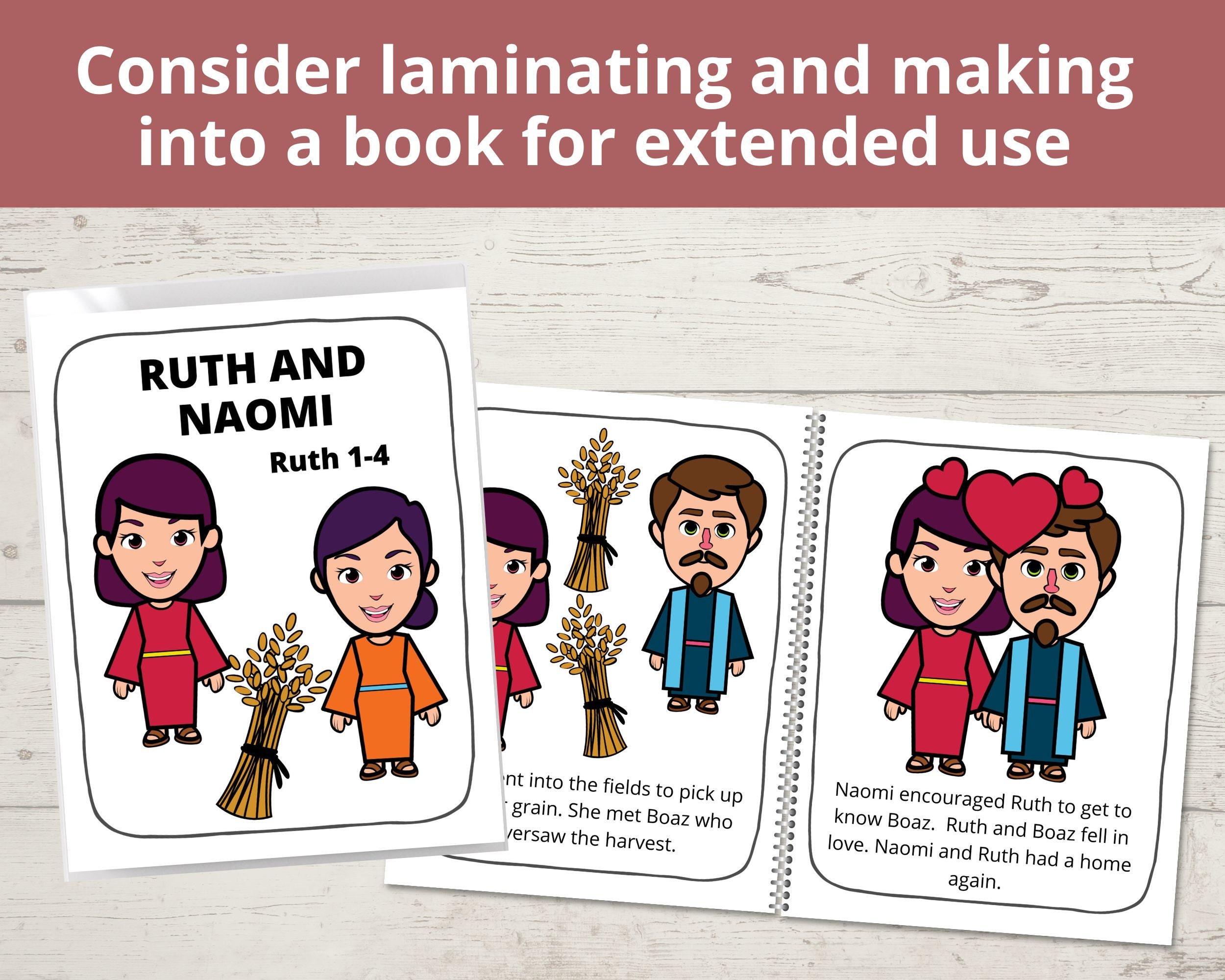 Ruth and Naomi, Ruth and Boaz, Bible Crafts for Kids, Church Bulletin ...