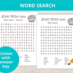 Jesus Feeds 5000 Bible Story Activities, Sunday School Craft, Activity ...
