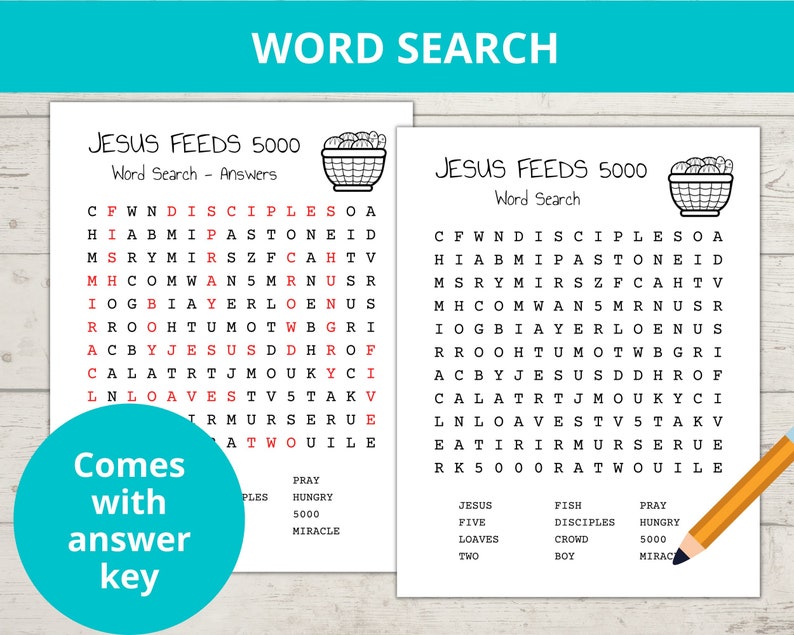 Jesus Feeds 5000 Bible Story Activities, Sunday School Craft, Activity ...
