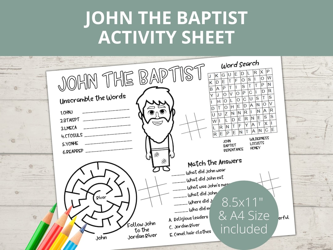 John the Baptist Craft, Bible Activity, Church Kids Activity, Sunday ...