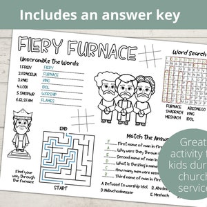 Fiery Furnace, Bible Activity, Shadrach Meshach Abednego, Bible ...