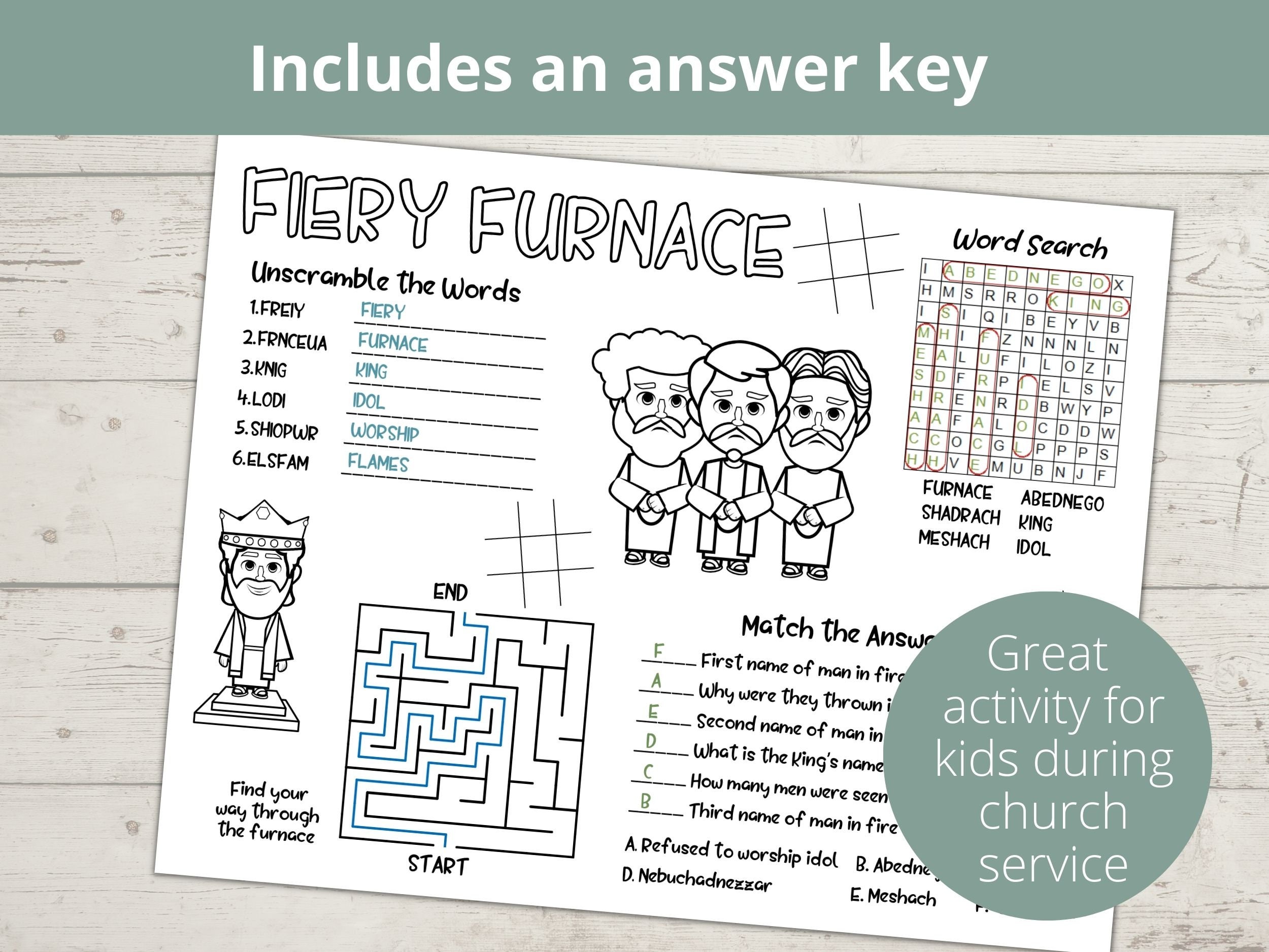 Fiery Furnace, Bible Activity, Shadrach Meshach Abednego, Bible ...