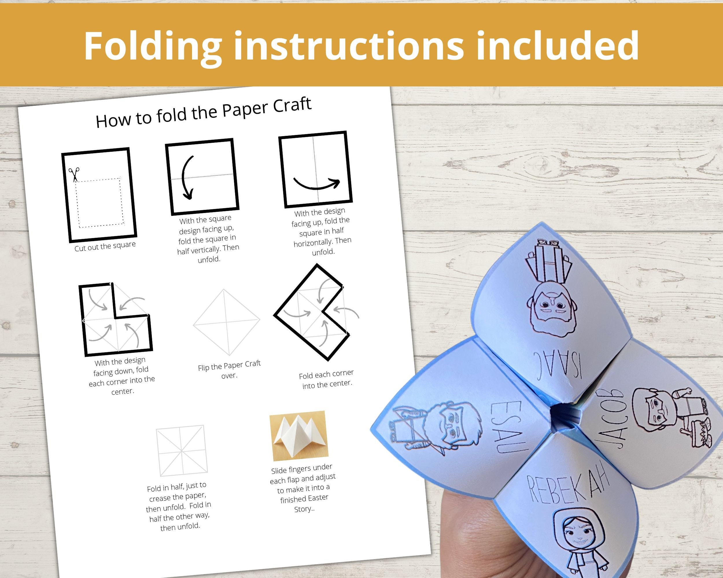 Jacob and Esau Craft, Fortune Teller, Cootie Catcher, Sunday School ...