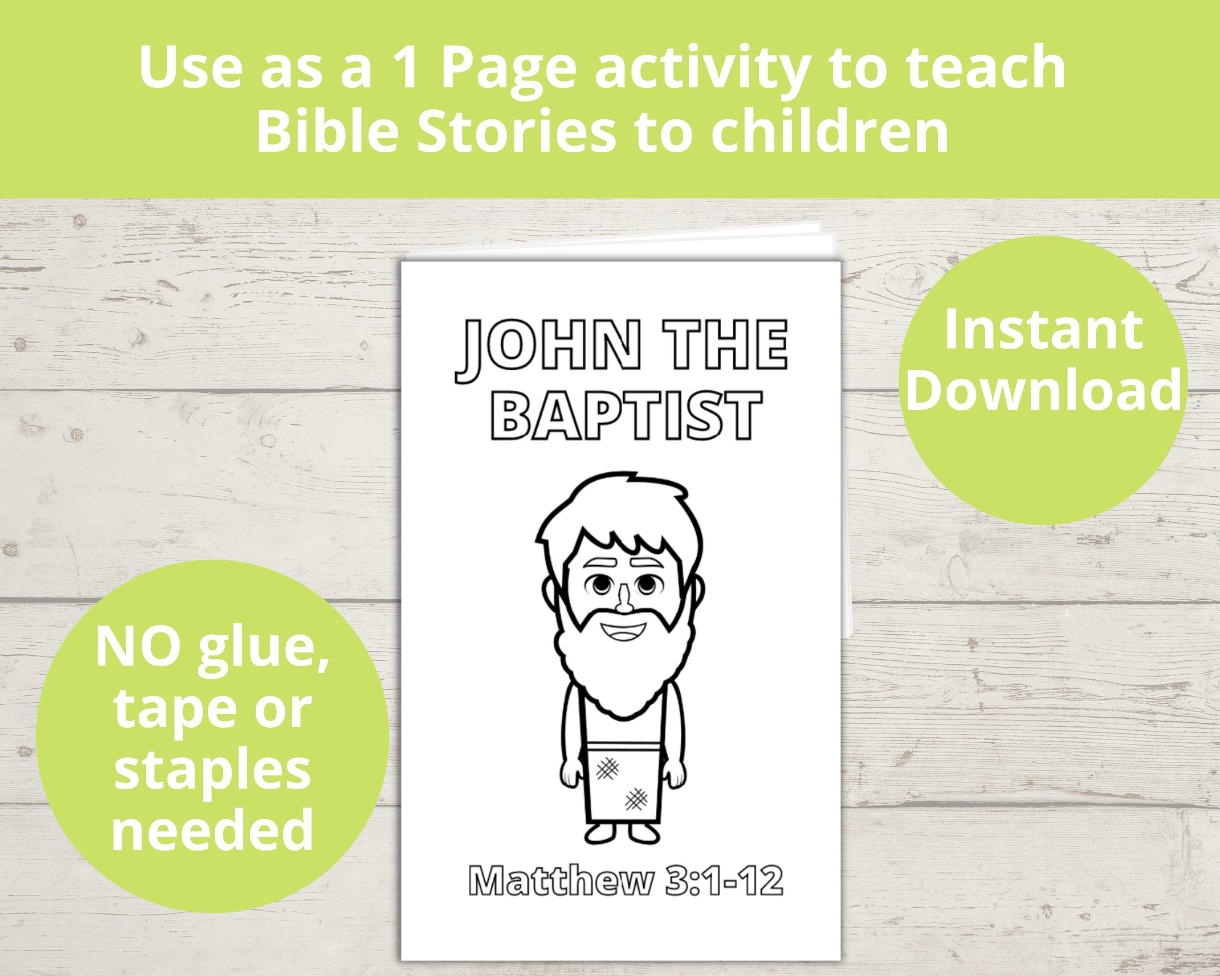 John the Baptist, Bible Story Activity, Mini Book, Sunday School Craft ...