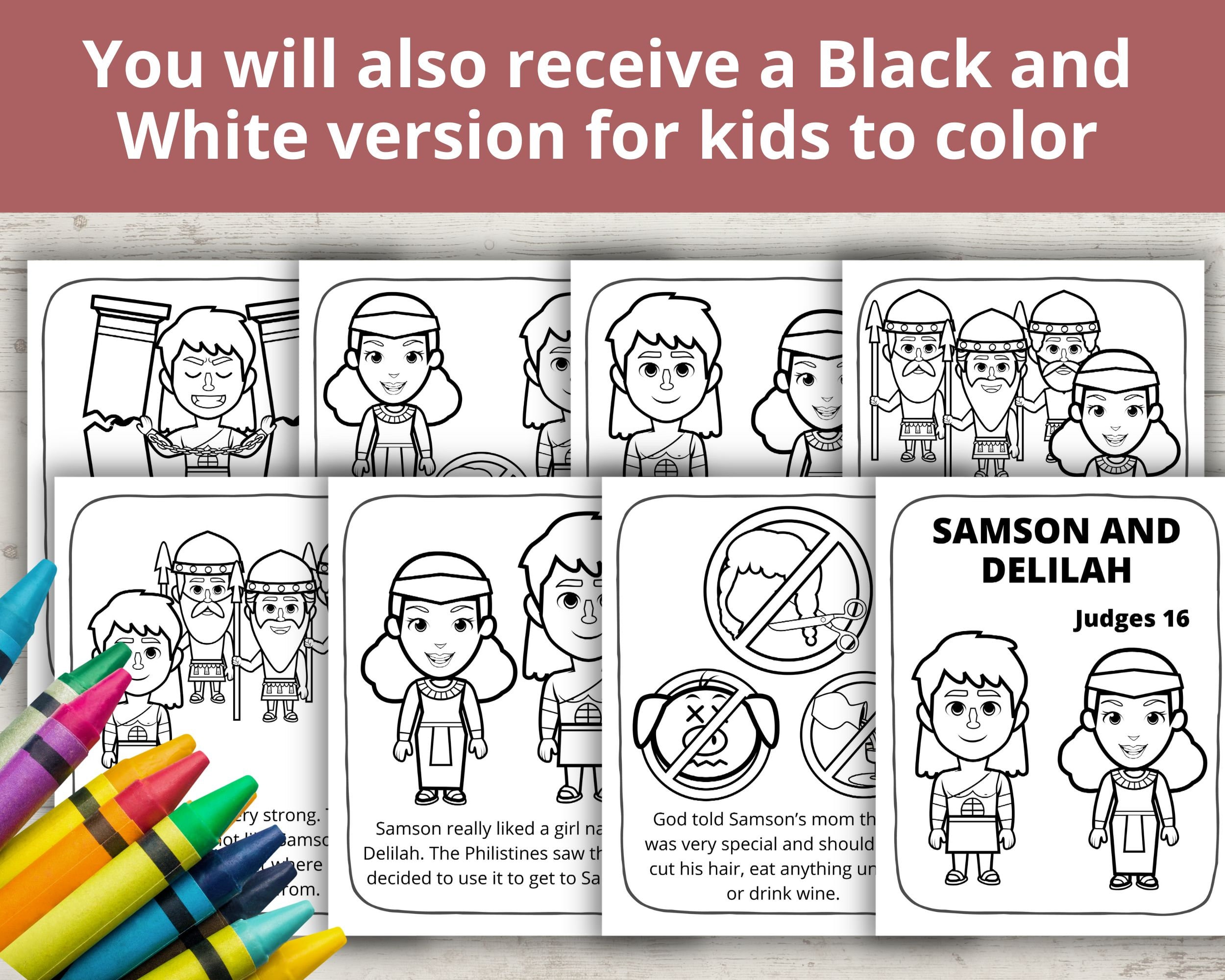 Samson and Delilah, Bible Story Lessons, Samson Bible Activities, Bible ...