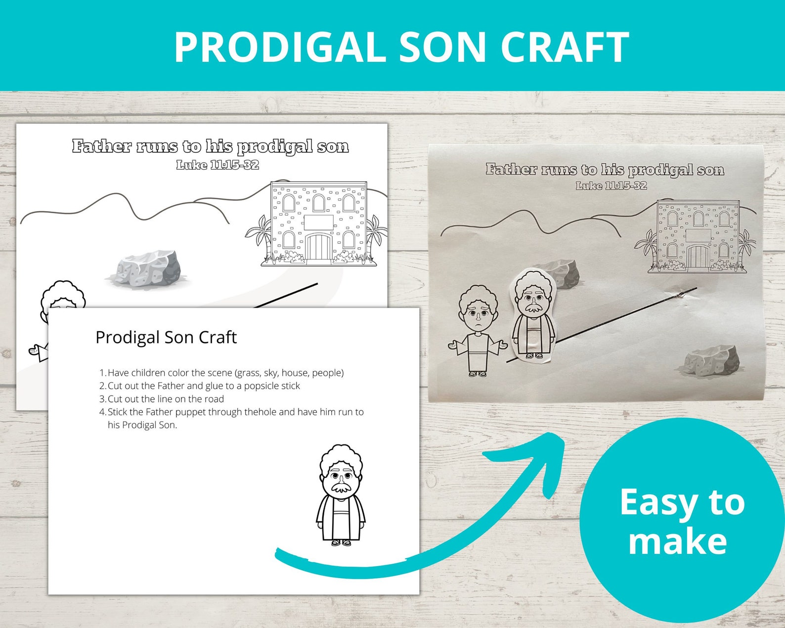 Prodigal Son Bible Story Activities, Sunday School Craft, Activity Pack ...