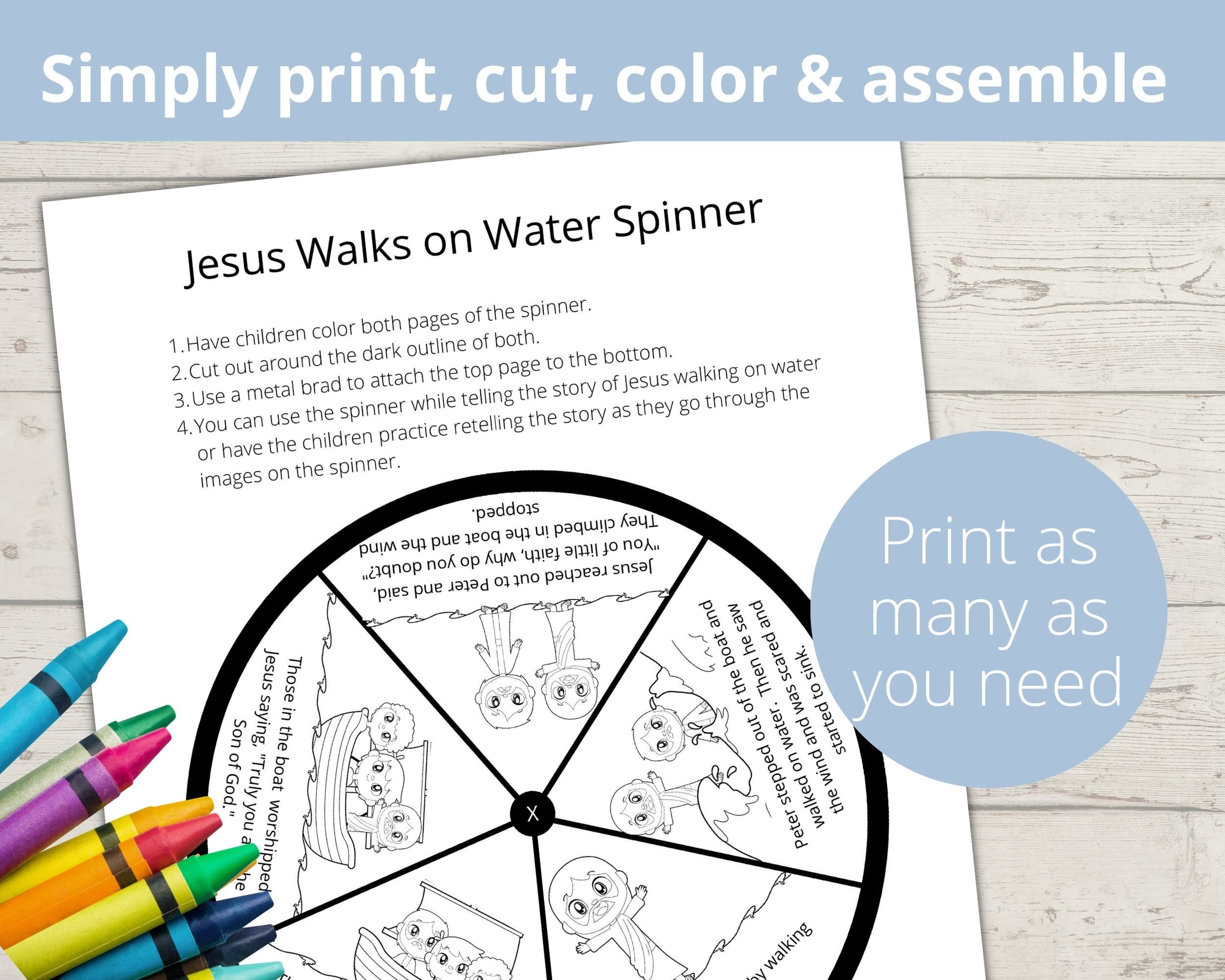 Jesus Walks on Water Sunday School Craft, Bible Story Activities ...